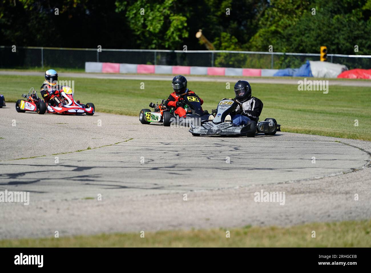 Adult go-kart drivers raced in national races at Badger Kart club Wolf ...