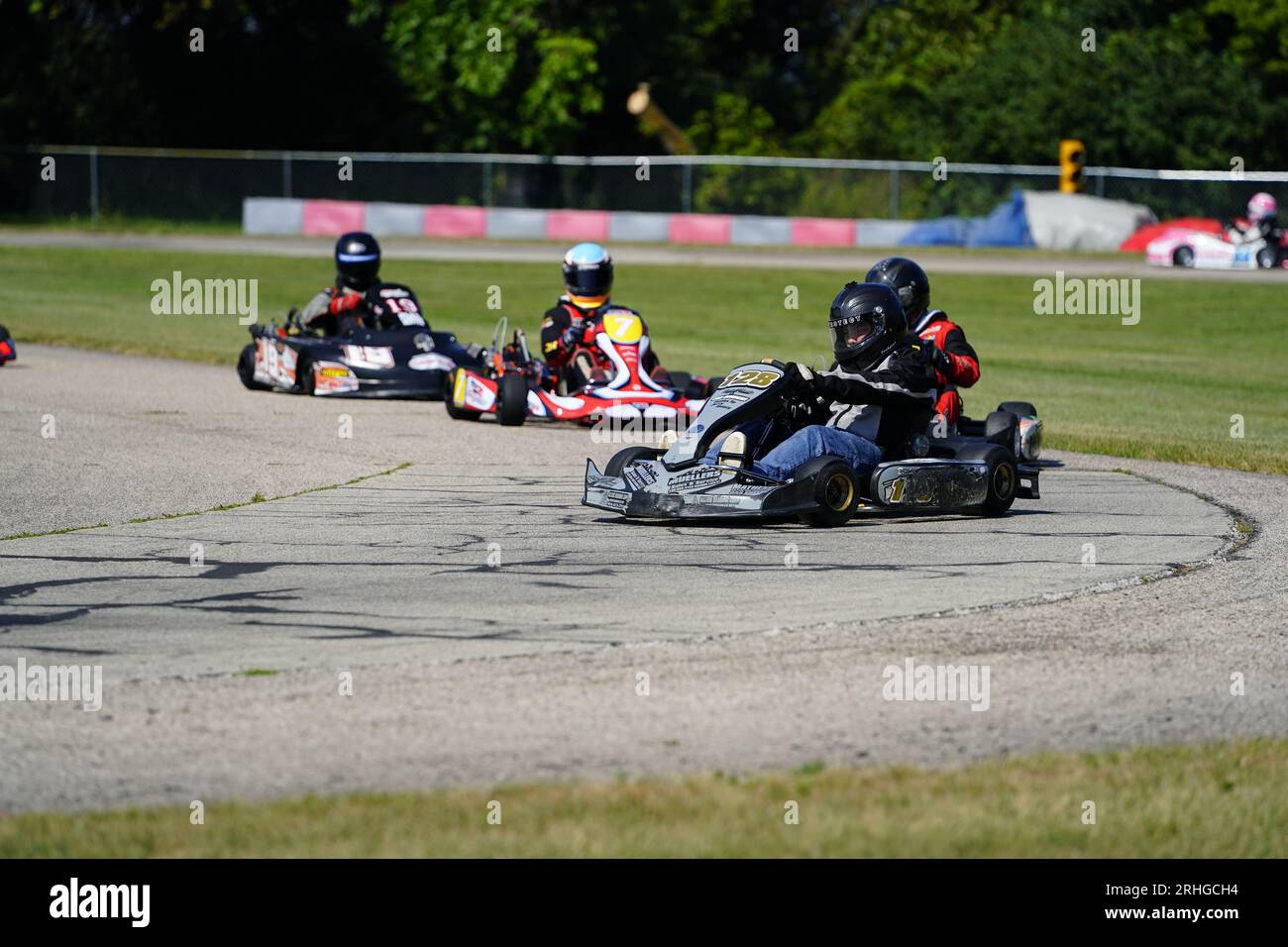 Adult go-kart drivers raced in national races at Badger Kart club Wolf ...