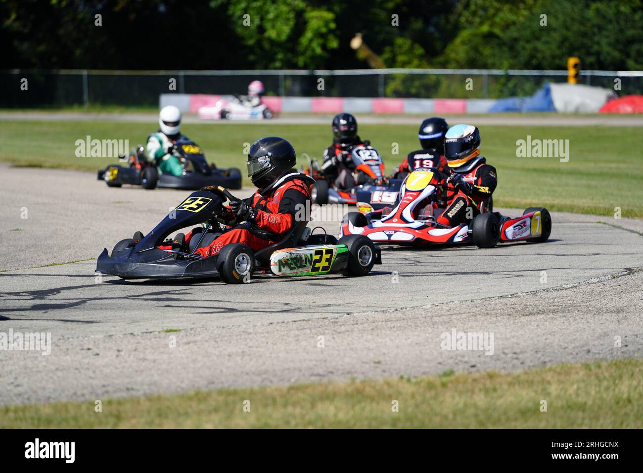 Adult go-kart drivers raced in national races at Badger Kart club Wolf ...