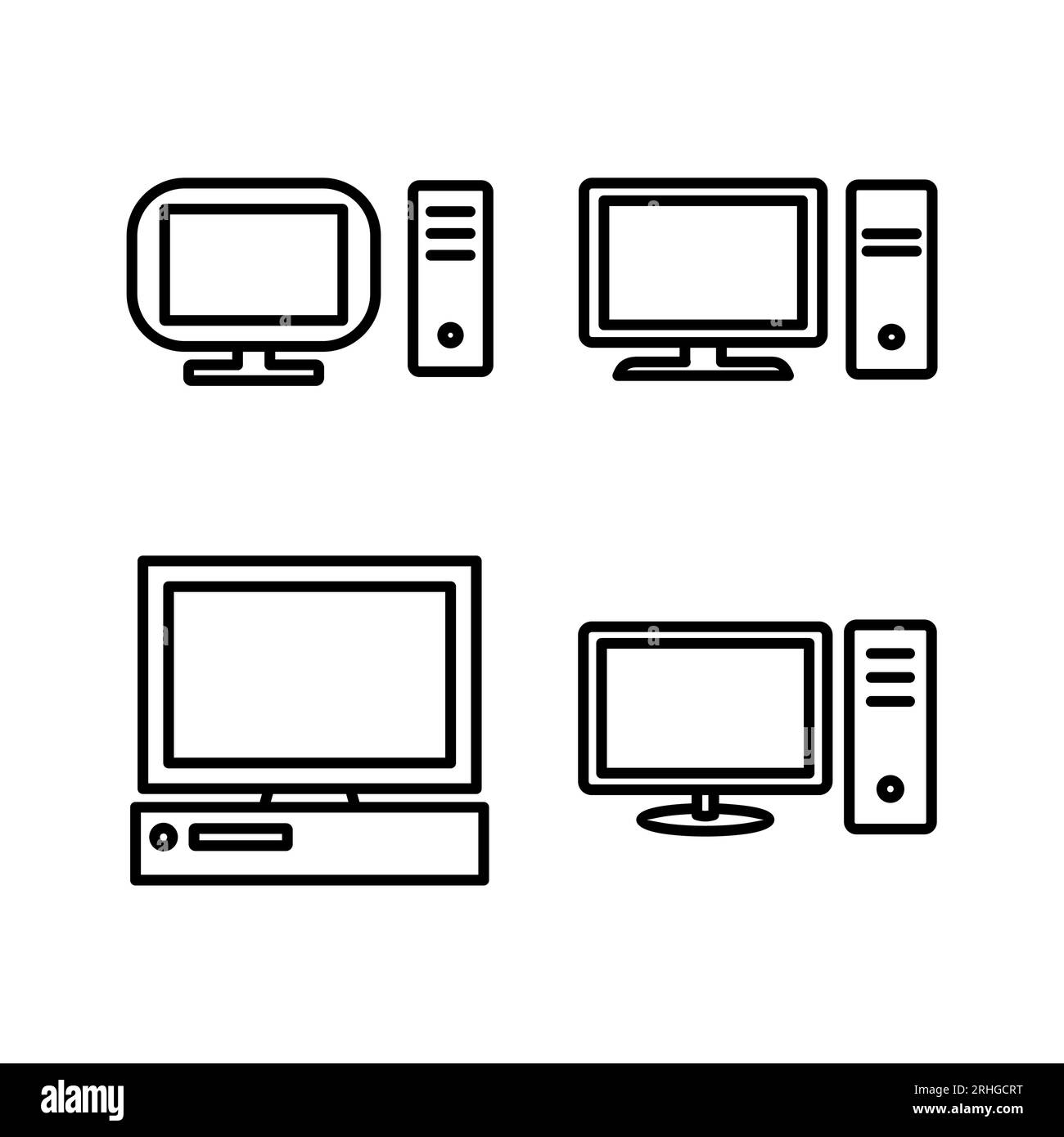 Computer icon vector. computer monitor icon Stock Vector Image & Art ...