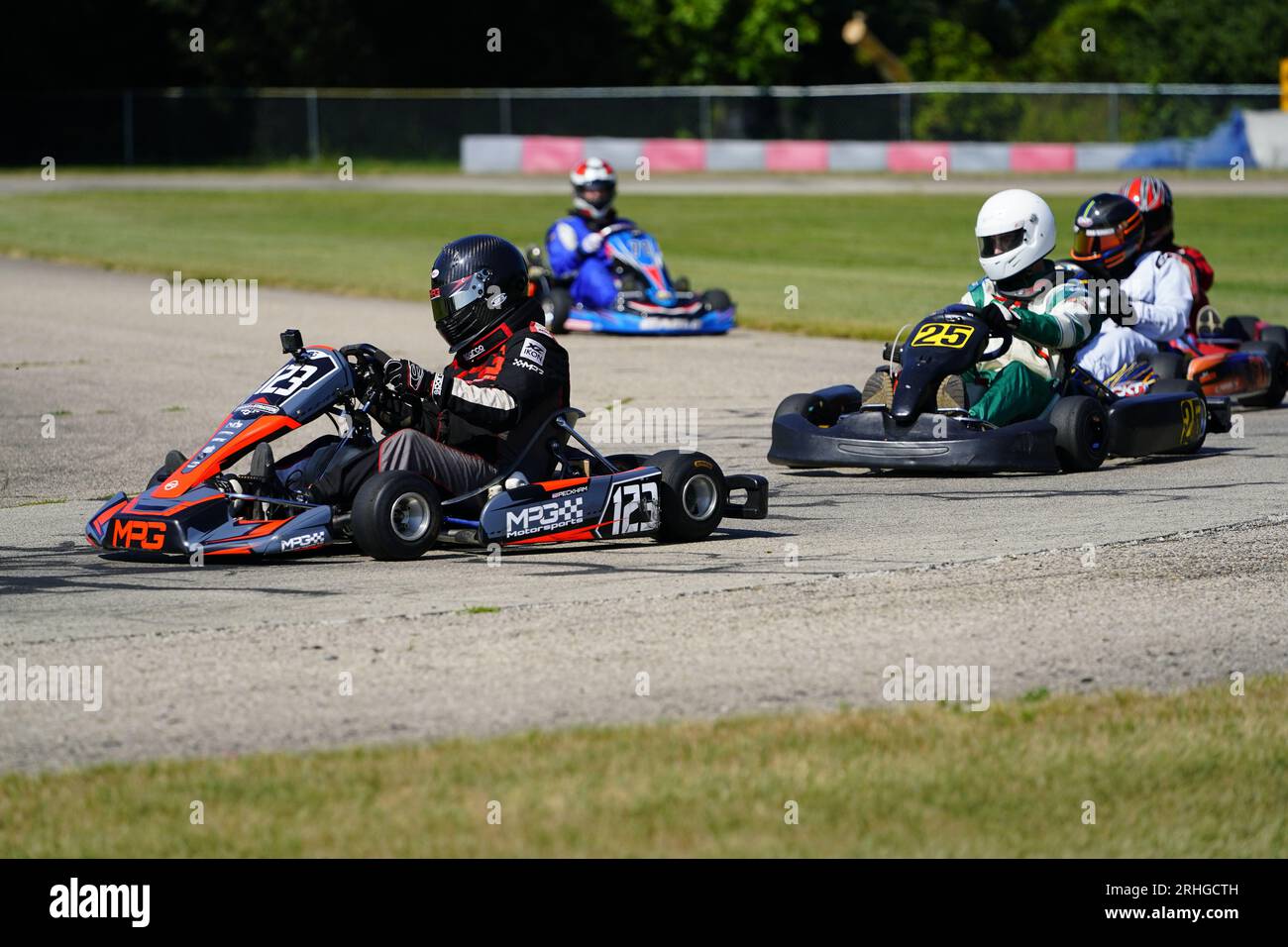 Adult go-kart drivers raced in national races at Badger Kart club Wolf ...