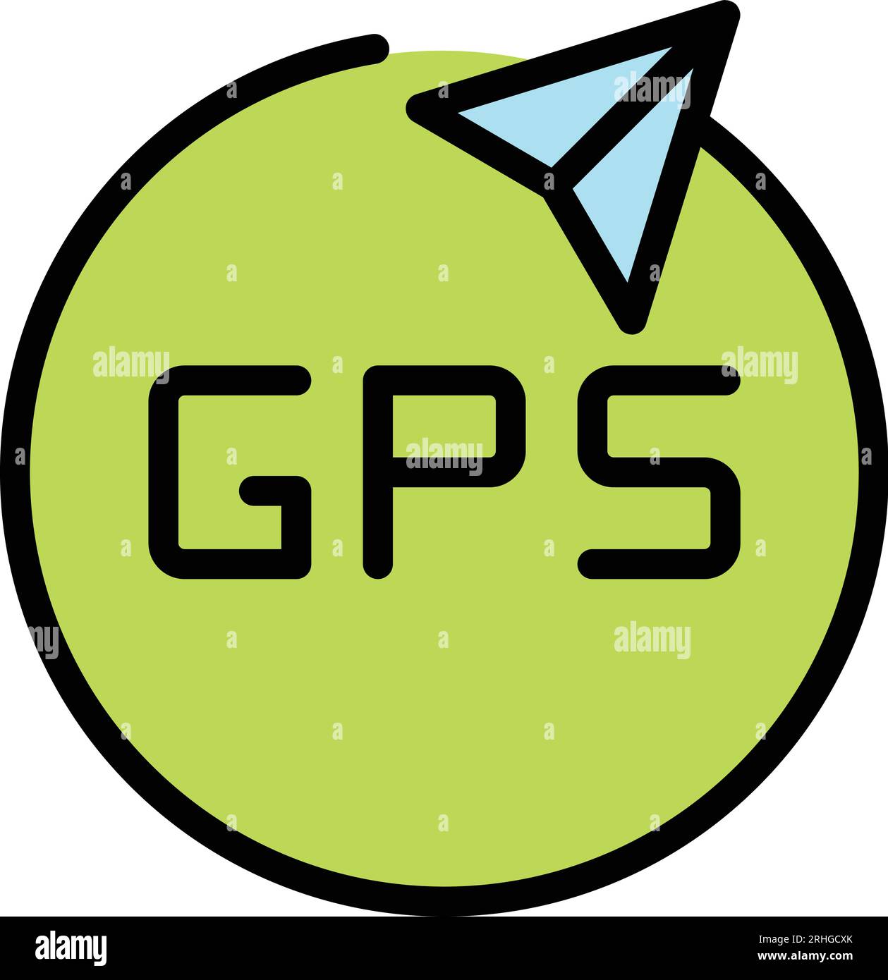 Gps trajectory icon outline vector. Motion pin. Distance obstacle color ...