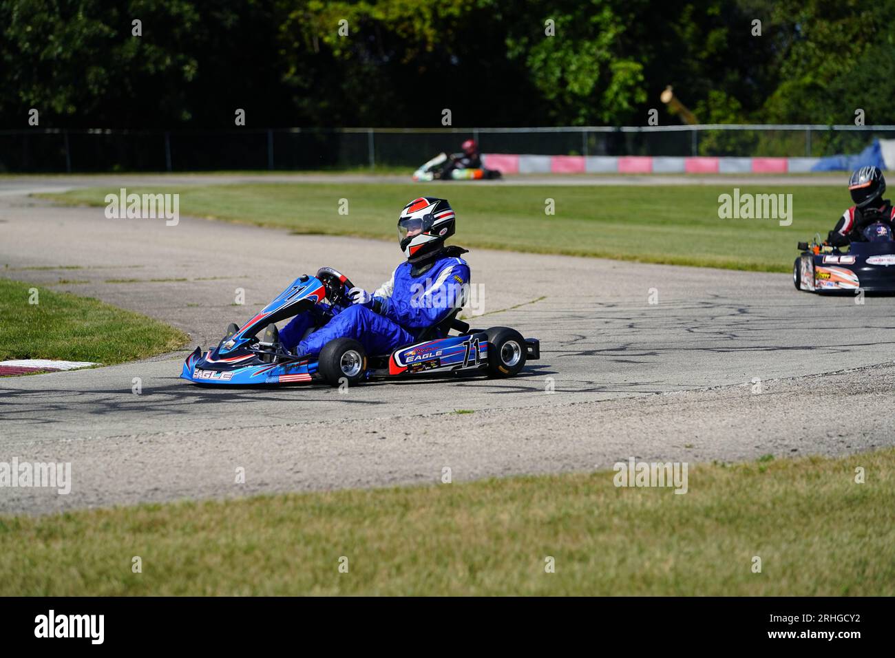 Adult go-kart drivers raced in national races at Badger Kart club Wolf ...