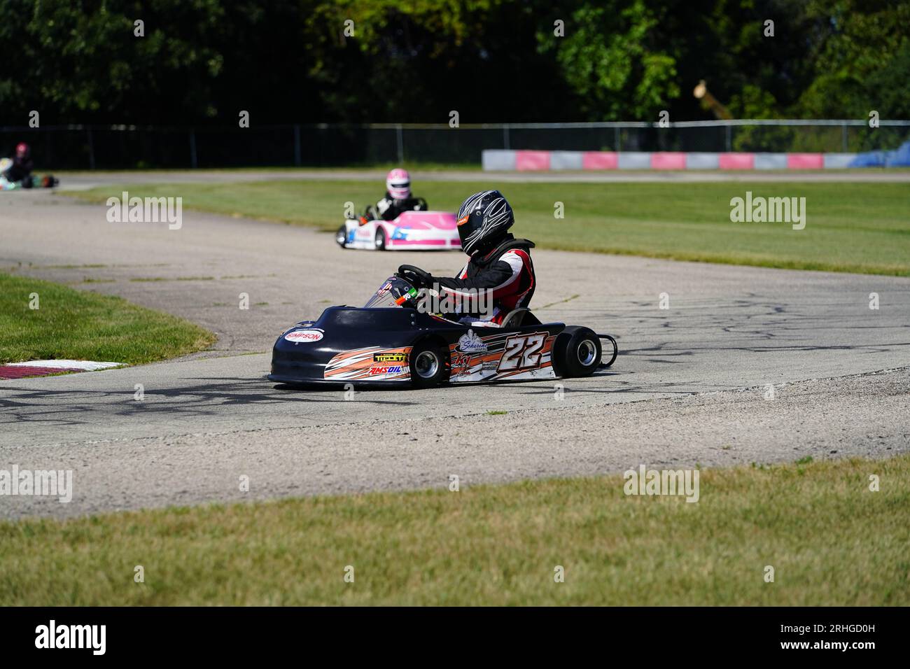 Adult go-kart drivers raced in national races at Badger Kart club Wolf ...