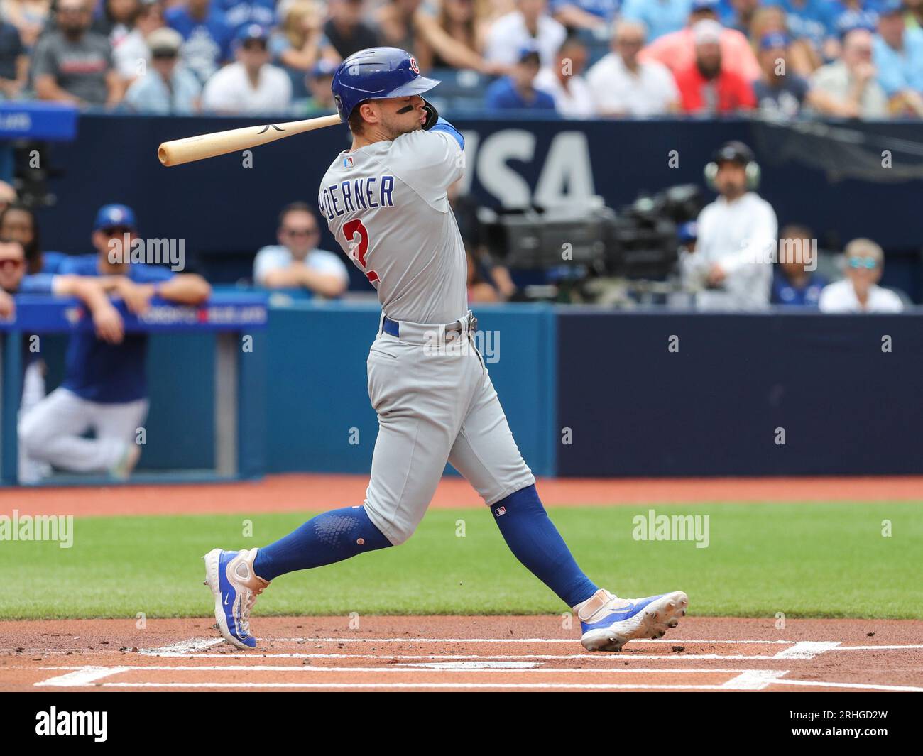 Chicago Cubs second baseman Nico Hoerner (2) during a baseball game ...