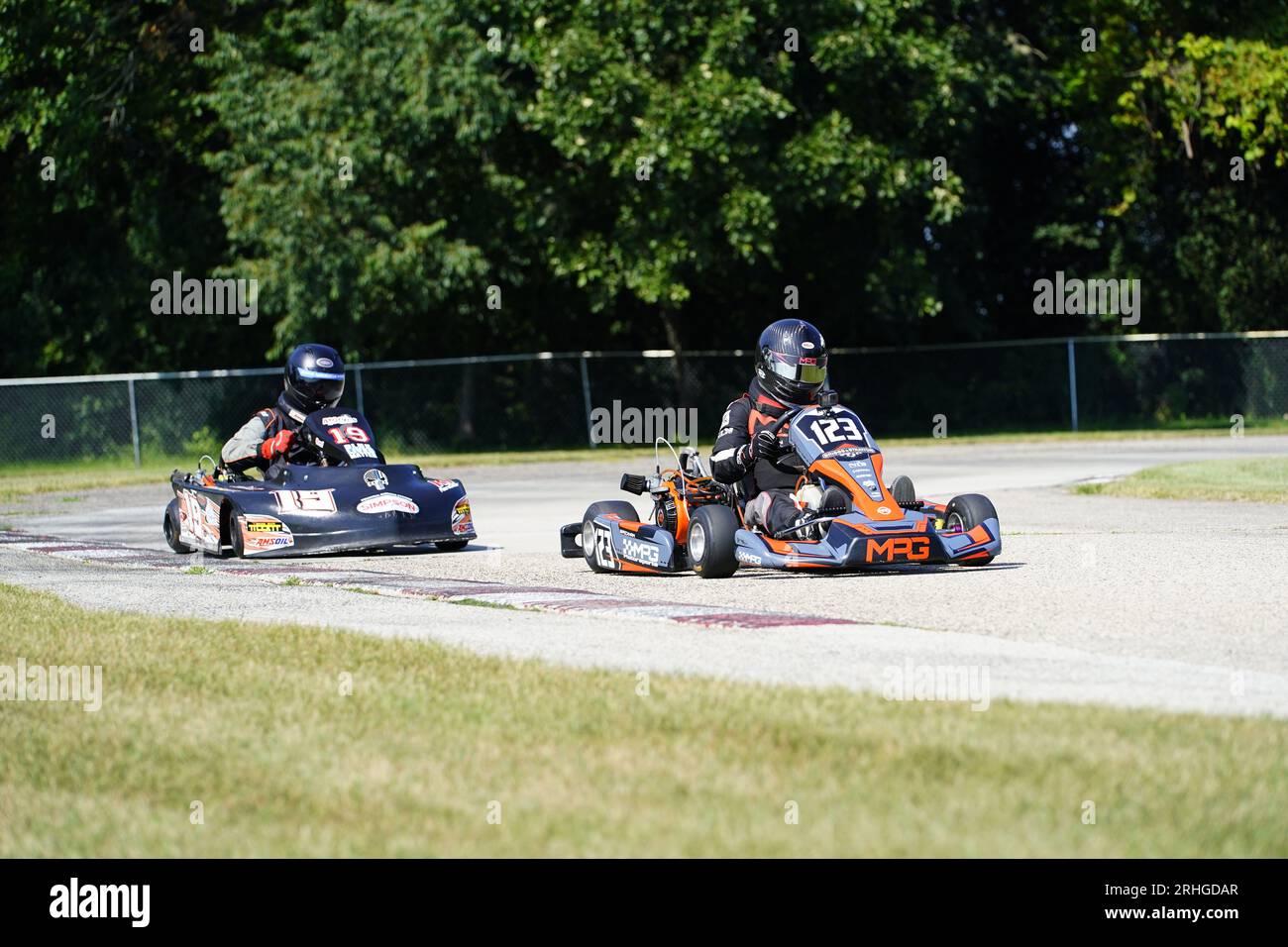 Adult go-kart drivers raced in national races at Badger Kart club Wolf ...