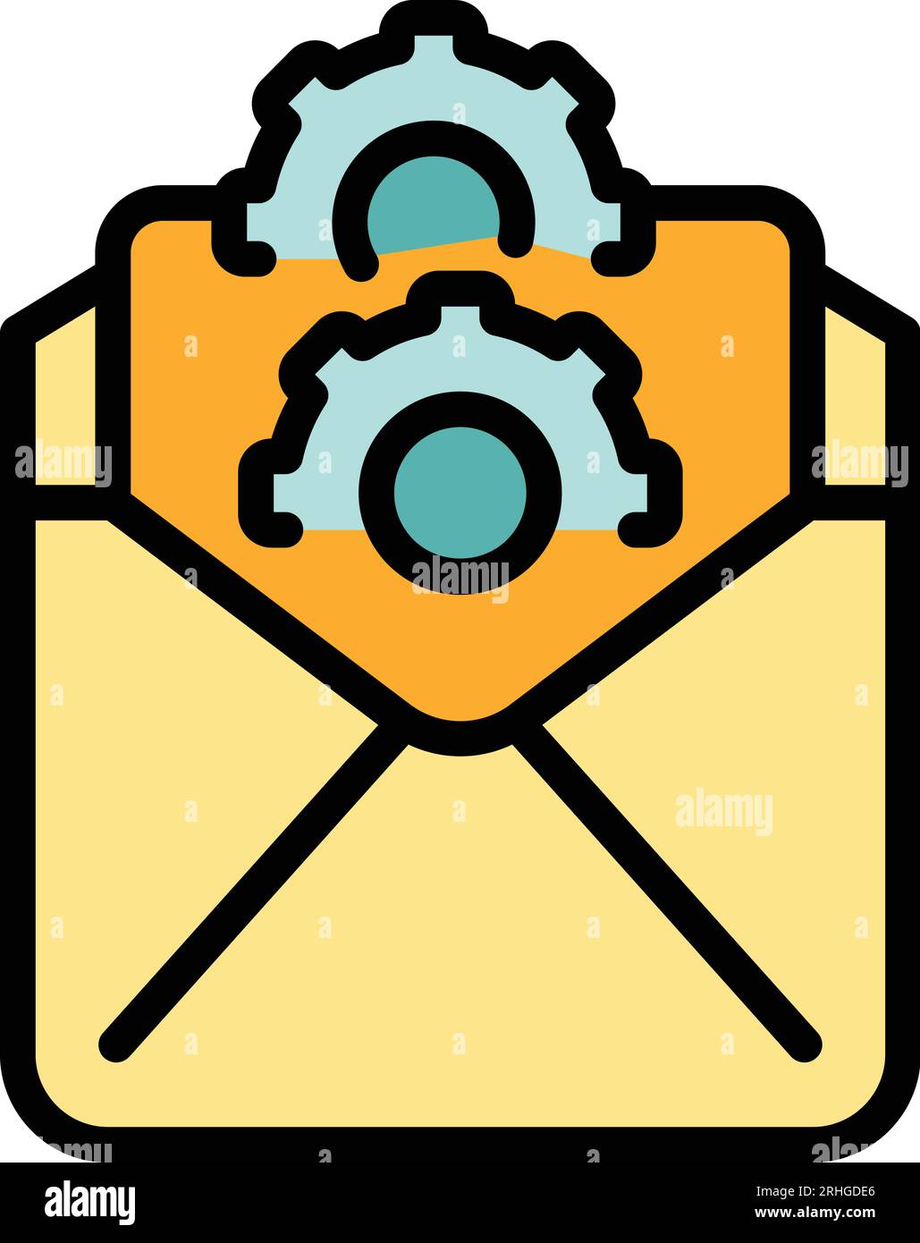 Work job mail icon outline vector. Clock people. Company task color ...