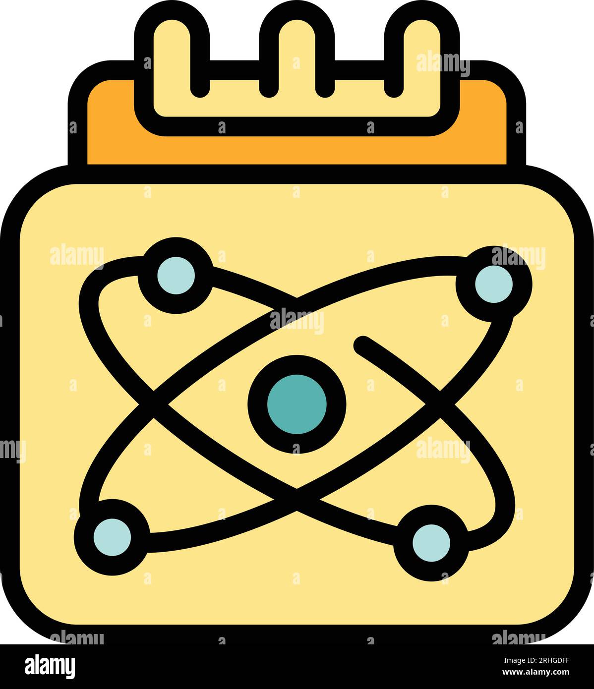Atomic calendar icon outline vector. People team. Company task color flat Stock Vector Image ...