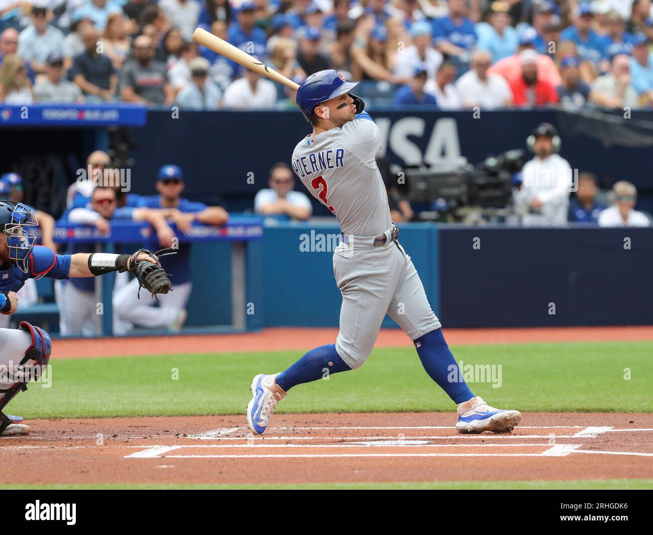 Chicago Cubs second baseman Nico Hoerner (2) during a baseball game ...