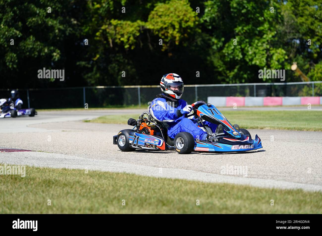 Adult go-kart drivers raced in national races at Badger Kart club Wolf ...
