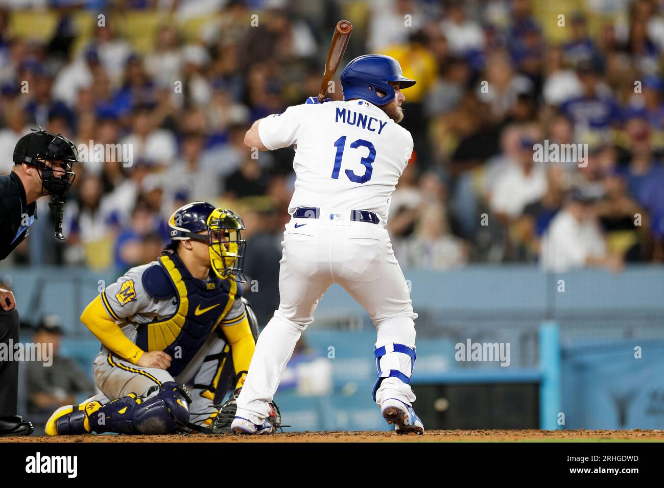 Los Angeles, USA. 15th Aug, 2023. Los Angeles Dodgers third basemen Max ...
