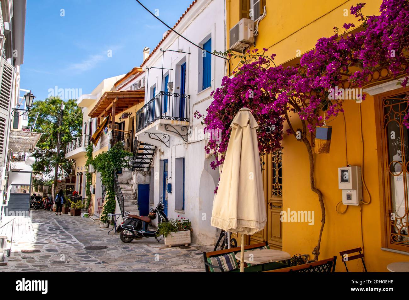 Colorful streets scenes from Tinos Island, Greece, Cyclades Islands on ...
