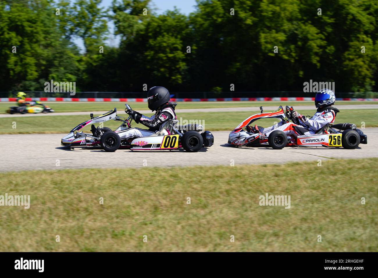 Adult go-kart drivers raced in national races at Badger Kart club Wolf ...