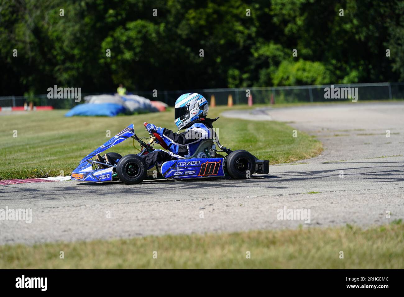 Adult go-kart drivers raced in national races at Badger Kart club Wolf ...