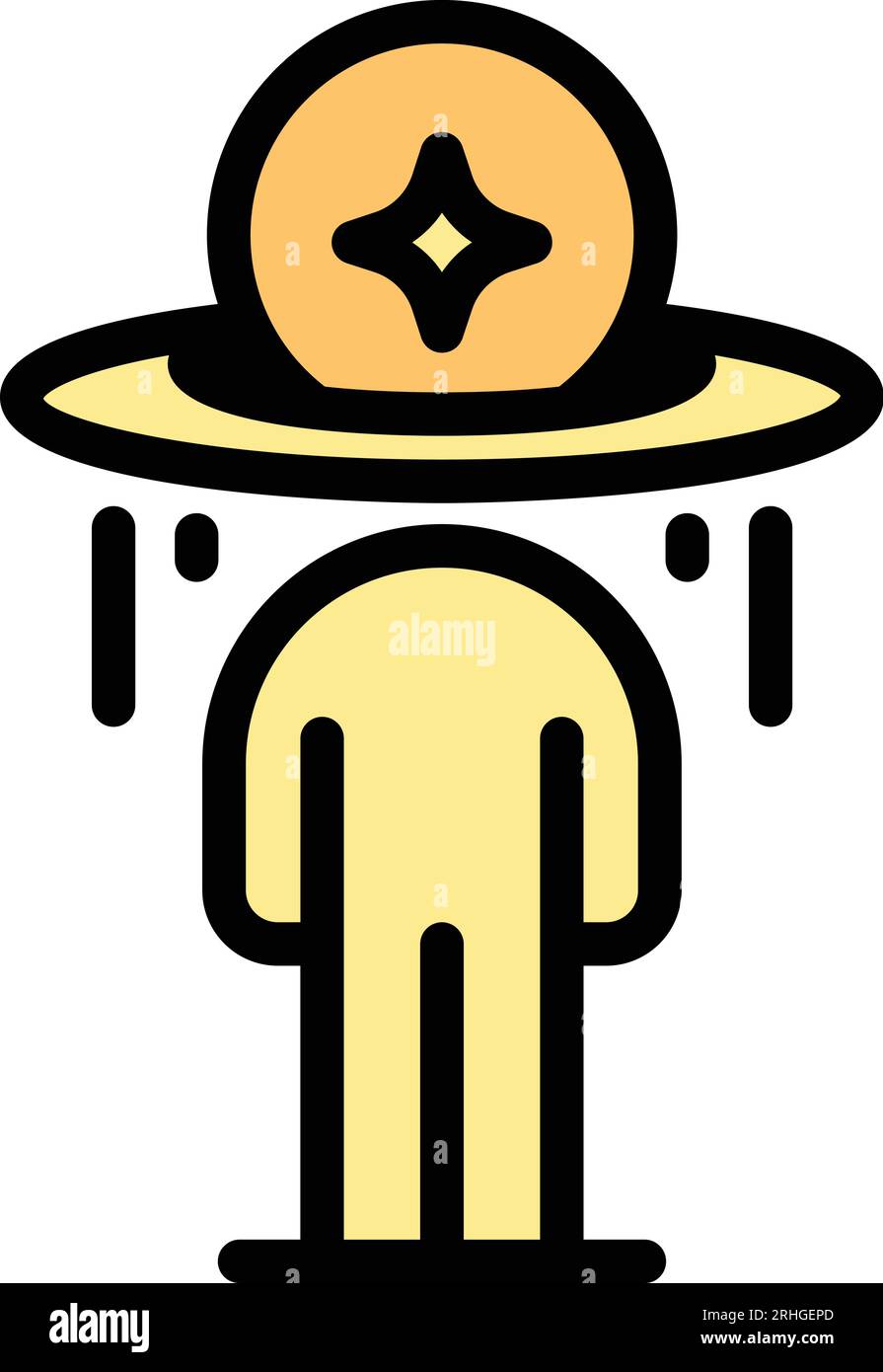 Healing zen icon outline vector. Mind health. Energy balance color flat ...