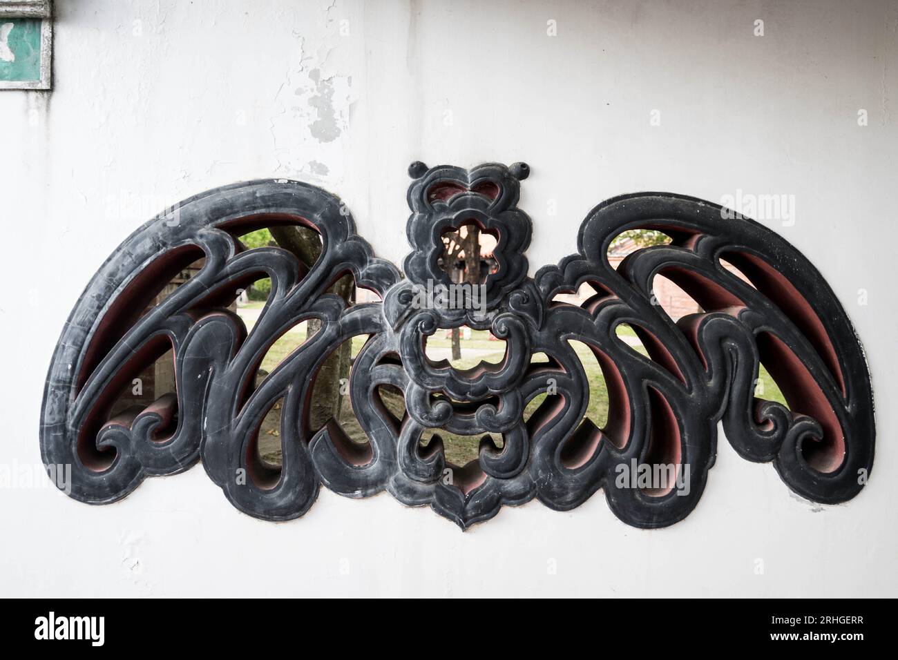 Bat shaped window at Lin An Tai Historical House, Taipei, Taiwan Stock ...