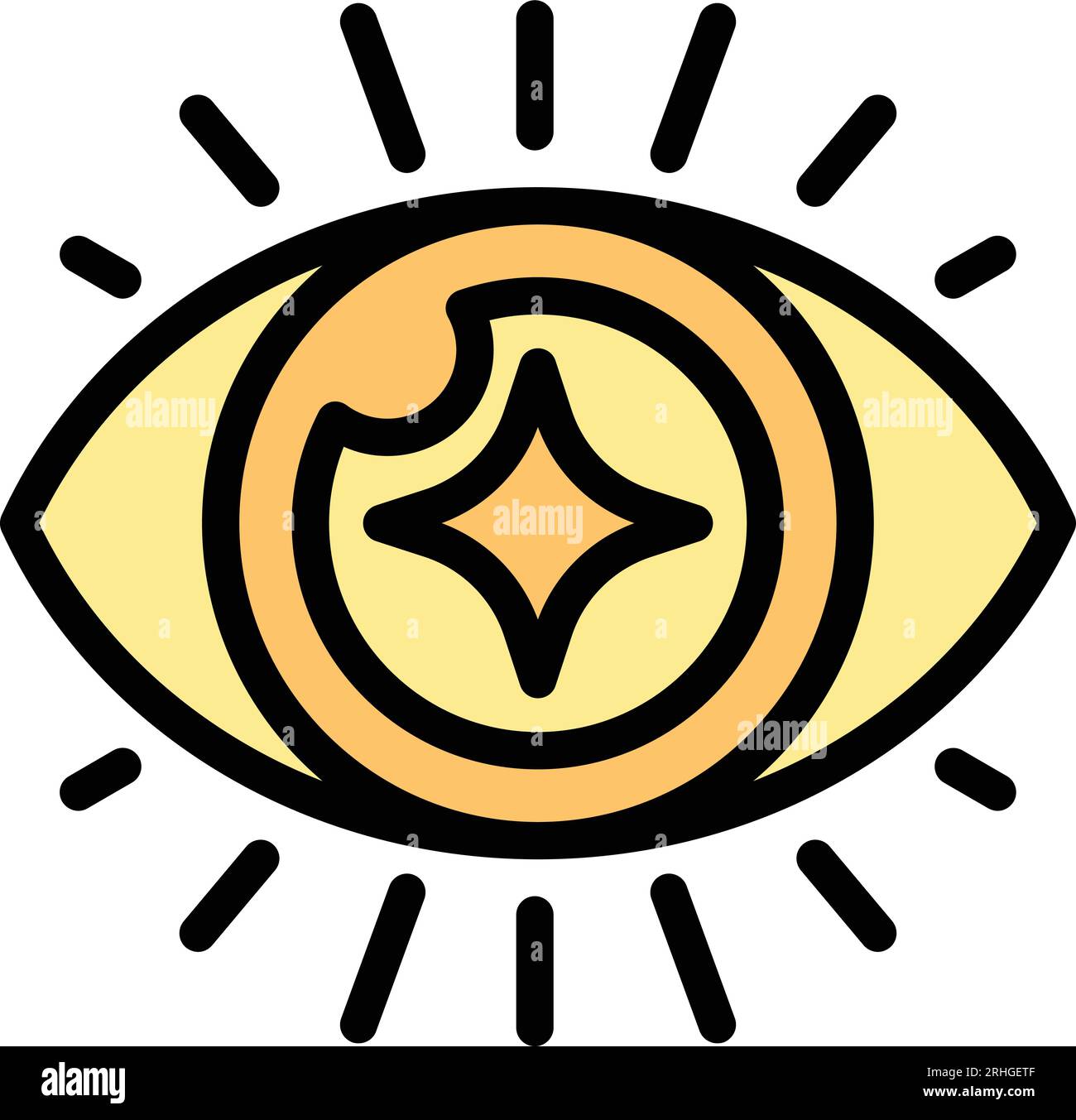 Mindfulness eye icon outline vector. Mind health. Yoga exercise color ...