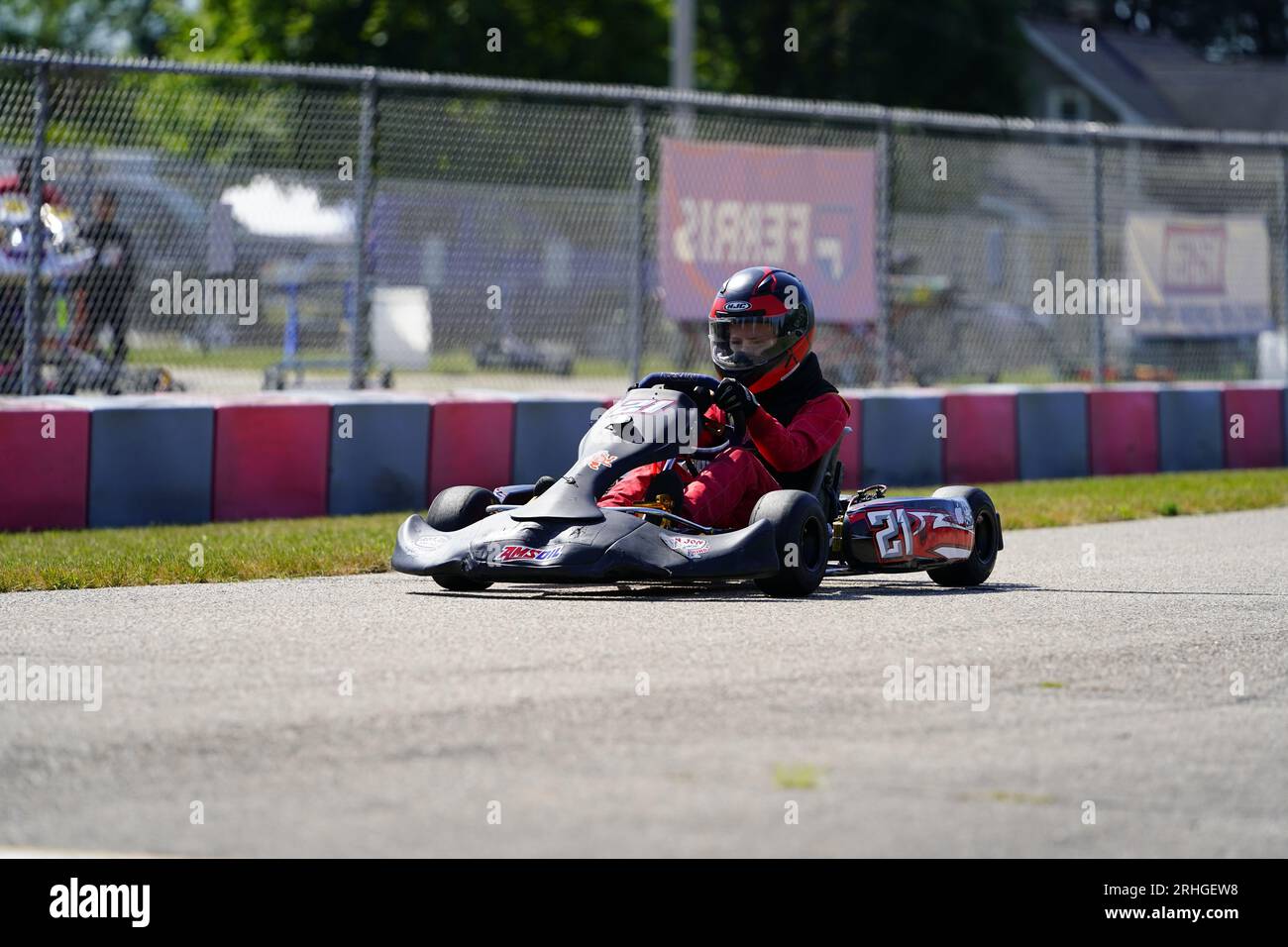 Adult go-kart drivers raced in national races at Badger Kart club Wolf ...