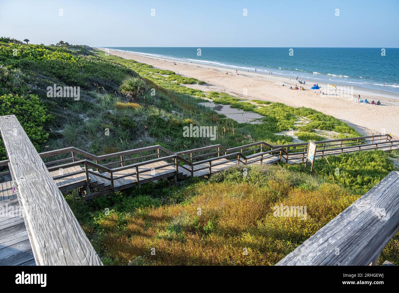 View from the beach boardwalk observation deck at North Beach Guana ...