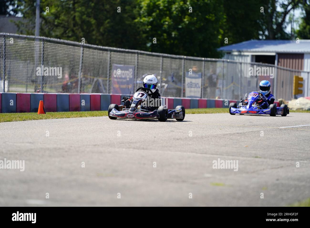 Adult go-kart drivers raced in national races at Badger Kart club Wolf ...