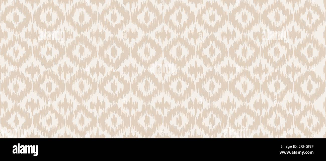 Seamless beige ikat pattern. Ethnic diamond monochrome repeating ...