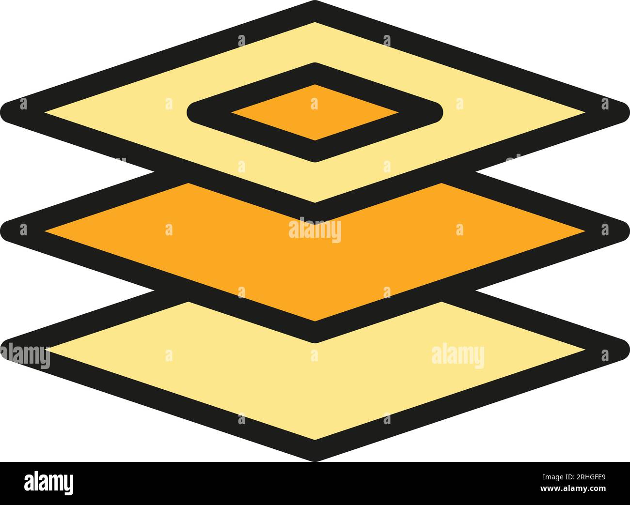 Digital layer icon outline vector. Edit tool. Data scale color flat ...