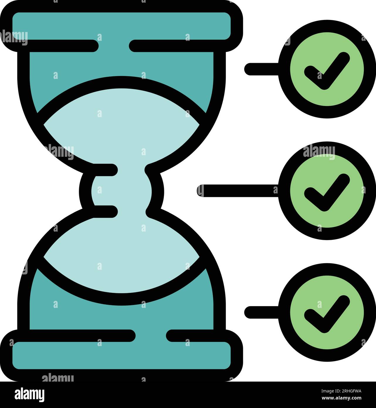 Hourglass skill level icon outline vector. Training goal. Career ...