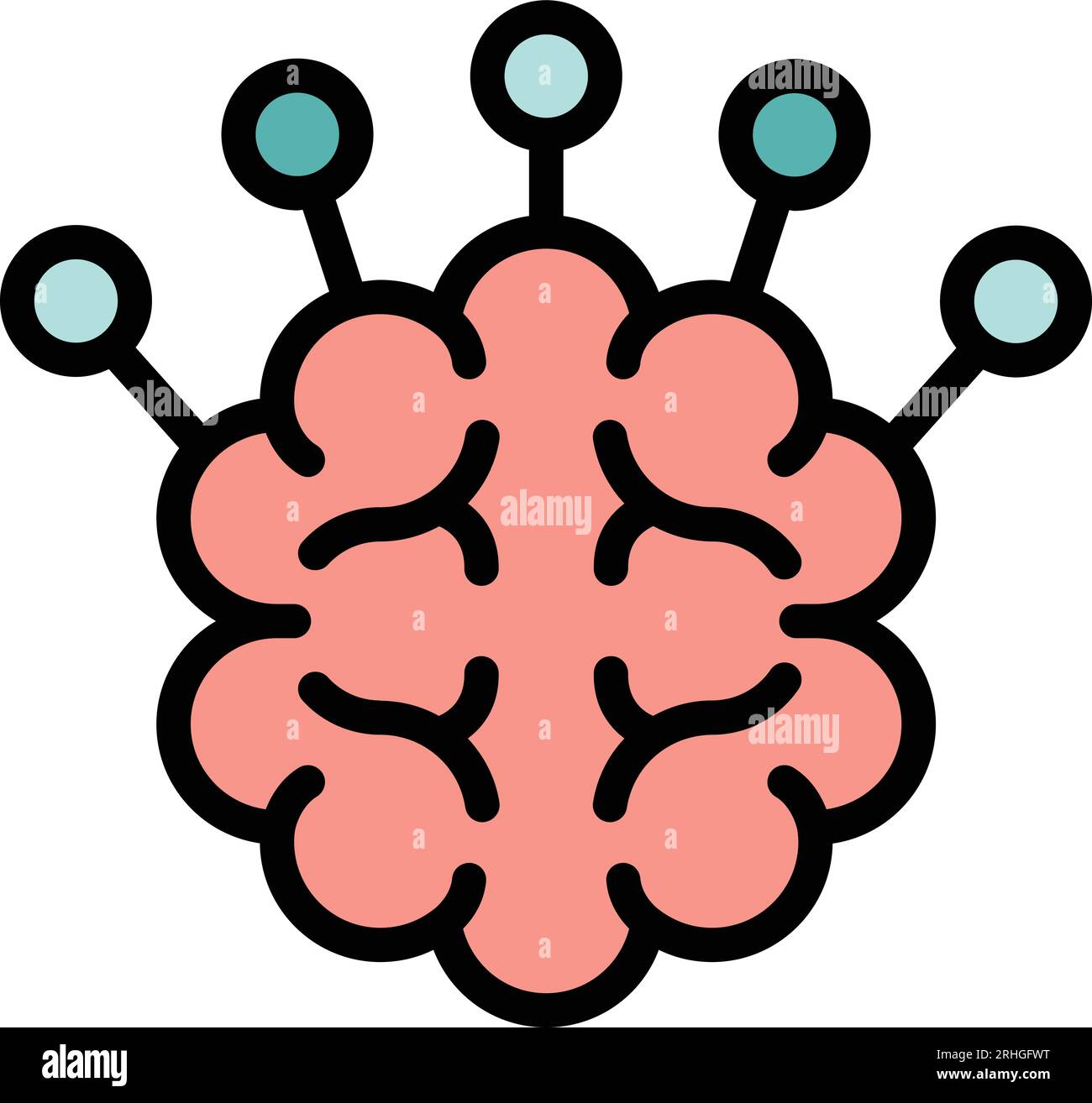 Brain target icon outline vector. Career professional. Capacity learn ...