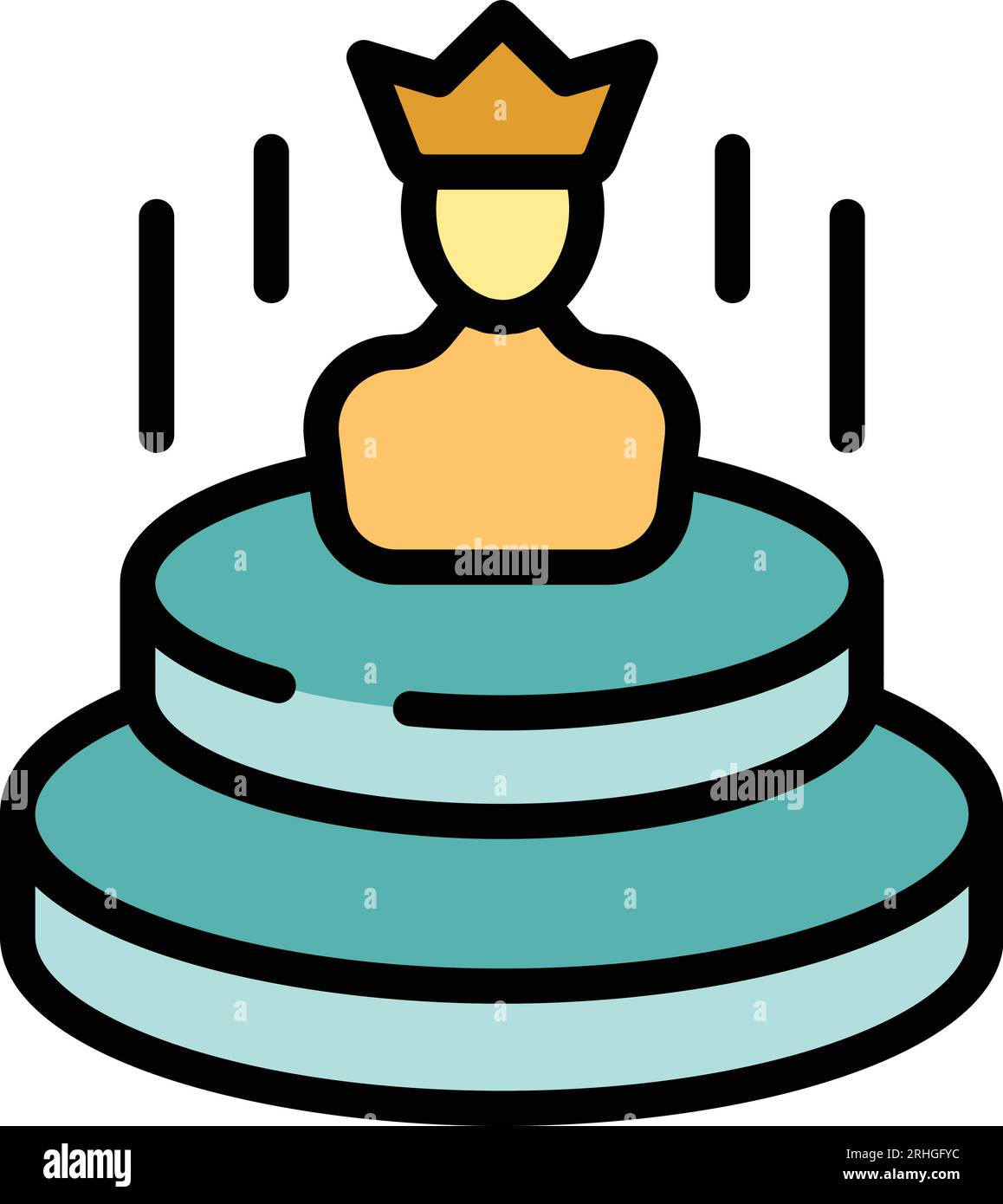 Skill up party cake icon outline vector. Career goal. Training capacity ...