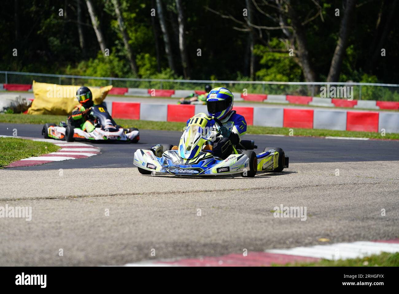 Adult go-kart drivers raced in national races at Badger Kart club Wolf ...