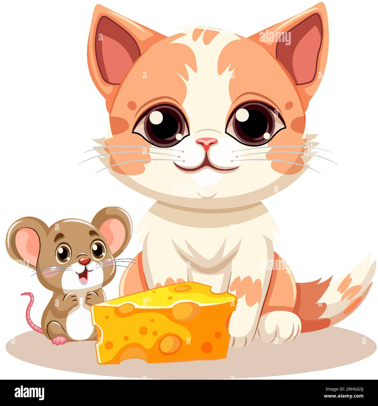 Cate and mouse friends cartoon character illustration Stock Vector ...