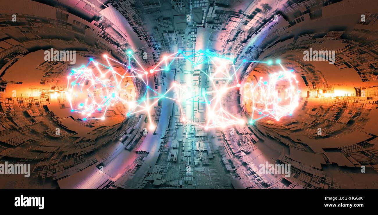 nuclear fusion reactor tokamak concept background, 3d rendering Stock ...