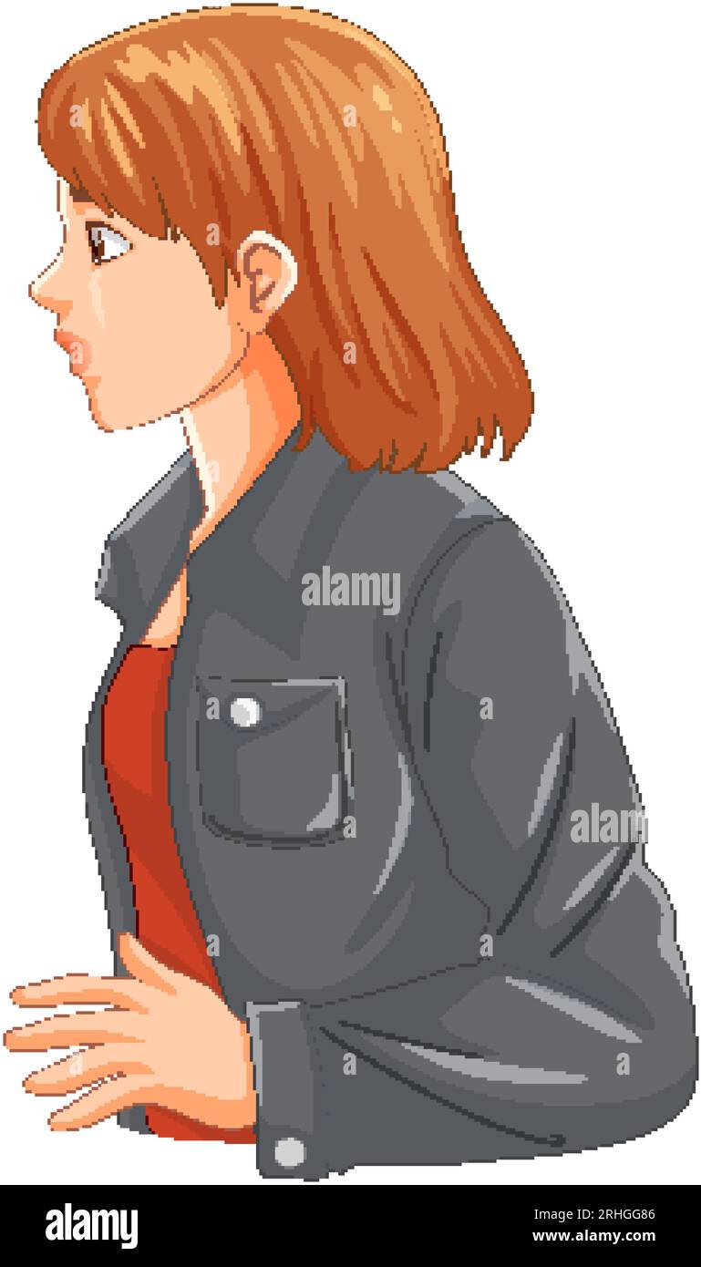 Woman on the side cartoon illustration Stock Vector Image & Art - Alamy