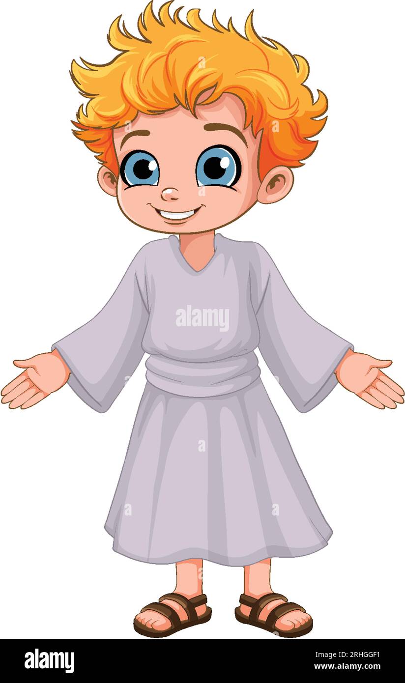 Young Saint medieval cartoon character illustration Stock Vector Image ...
