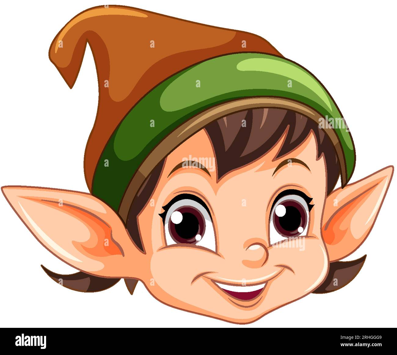 Cute Elf Head Cartoon Character illustration Stock Vector Image & Art ...