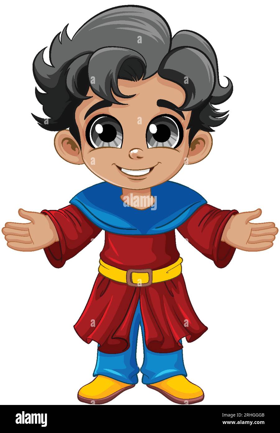 Young Saint medieval cartoon character illustration Stock Vector Image ...