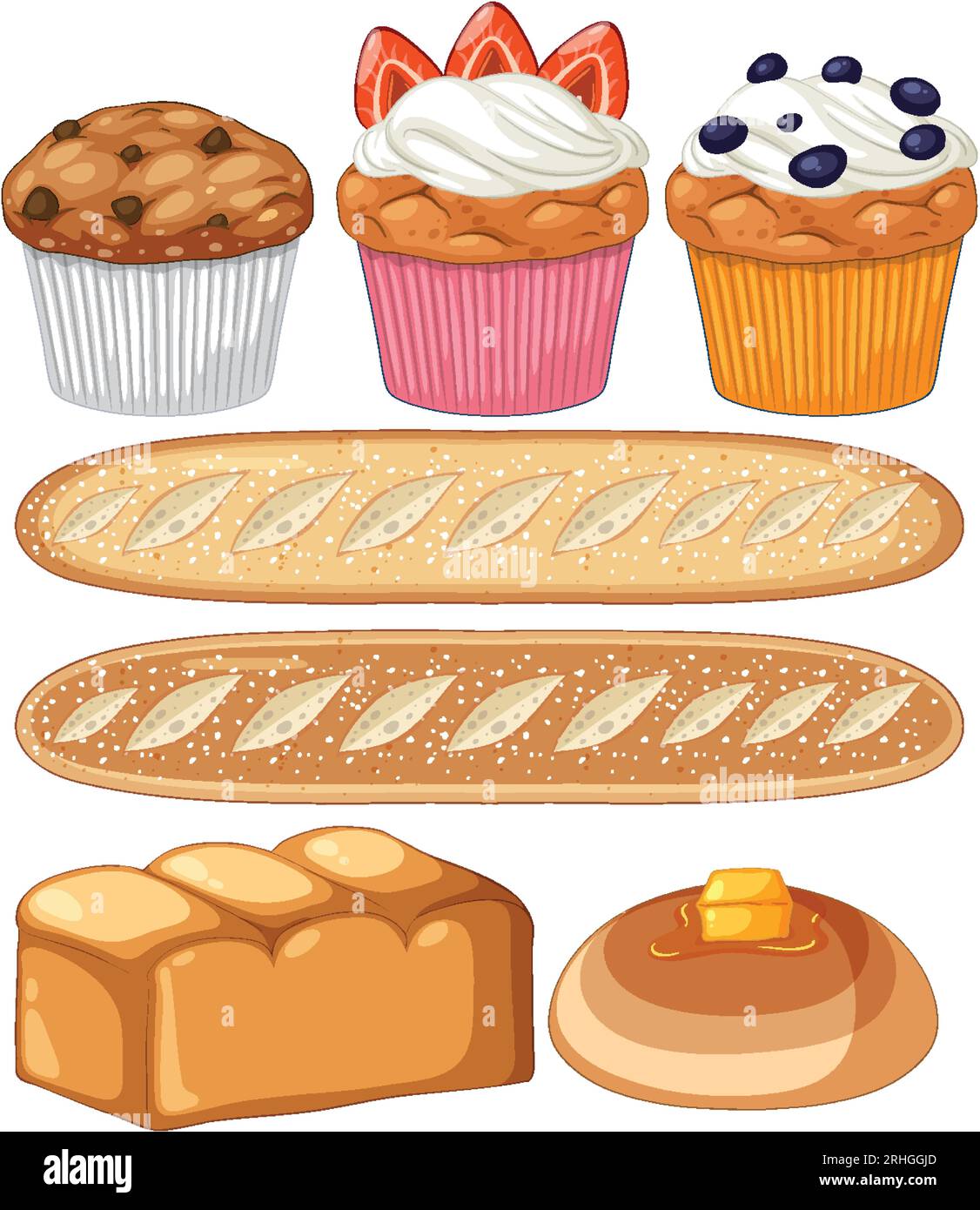 Set of bakery cartoon illustration Stock Vector Image & Art - Alamy