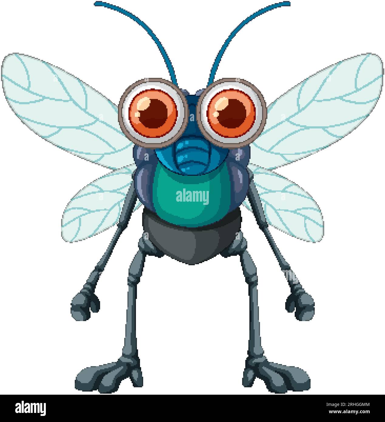 Happy fly cartoon character illustration Stock Vector Image & Art - Alamy