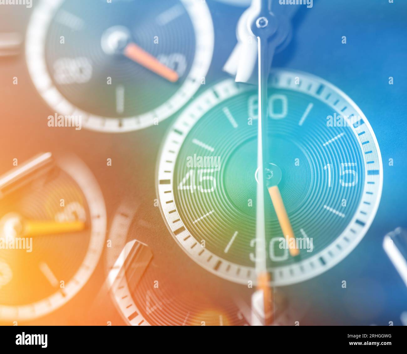 luxury chronograph watch closeup. Wrist clock Stock Photo - Alamy