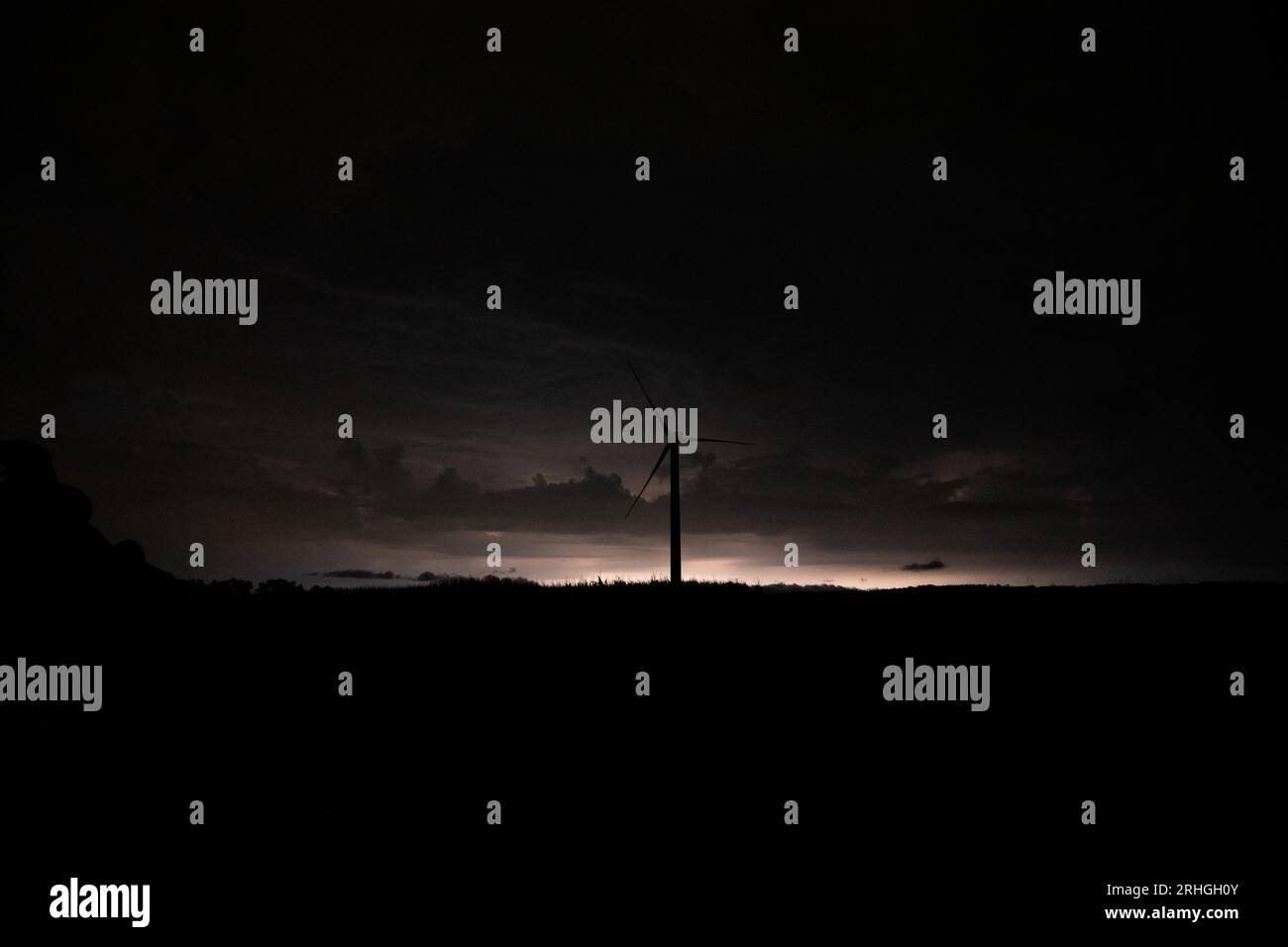 Ebern, Germany. 17th Aug, 2023. Lightning illuminates the sky behind a ...