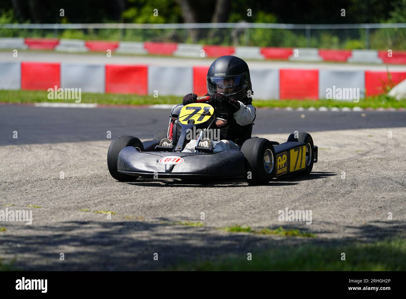 Adult go-kart drivers raced in national races at Badger Kart club Wolf ...