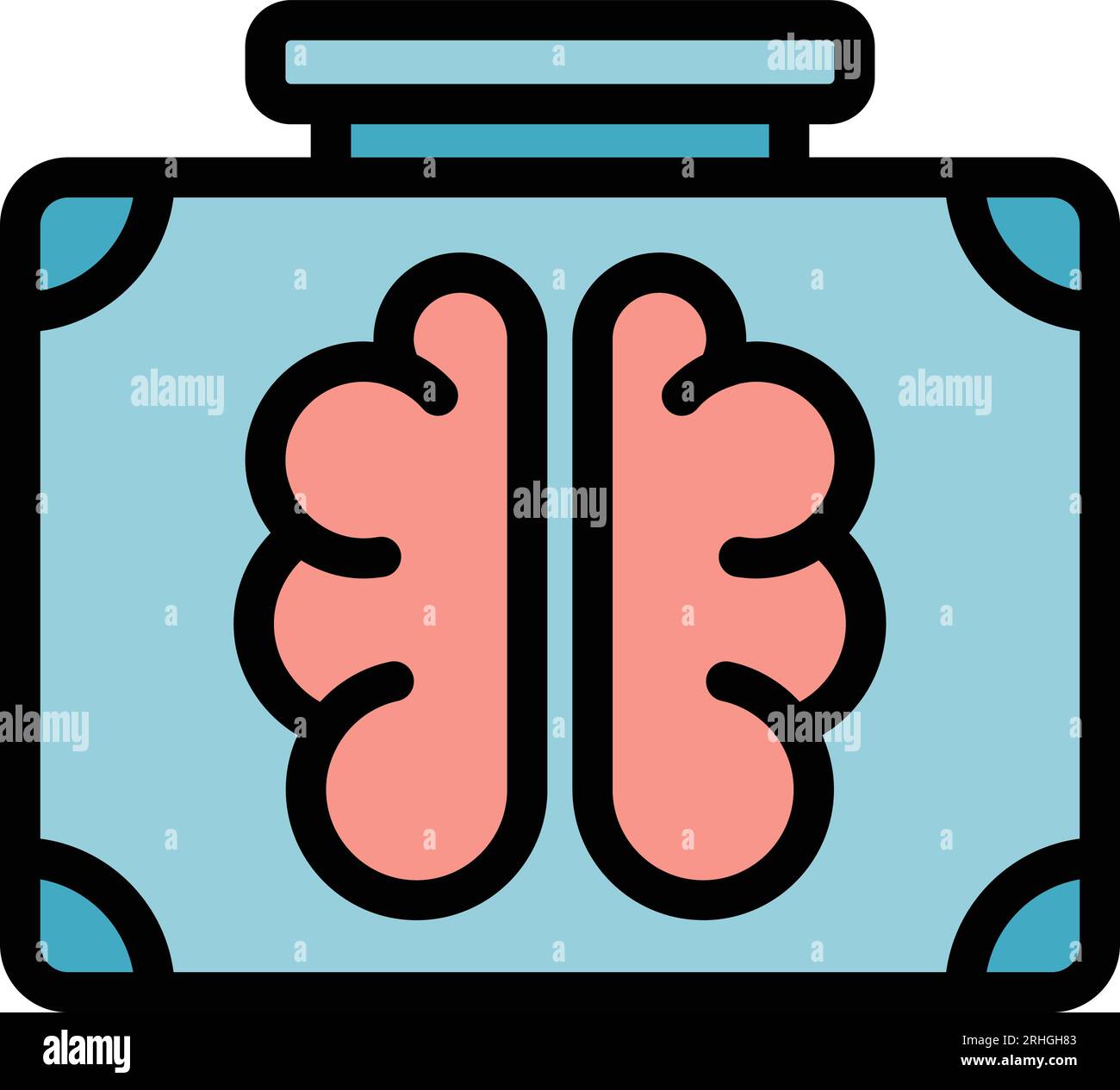 Brain case icon outline vector. Vision trust. Core mission color flat ...