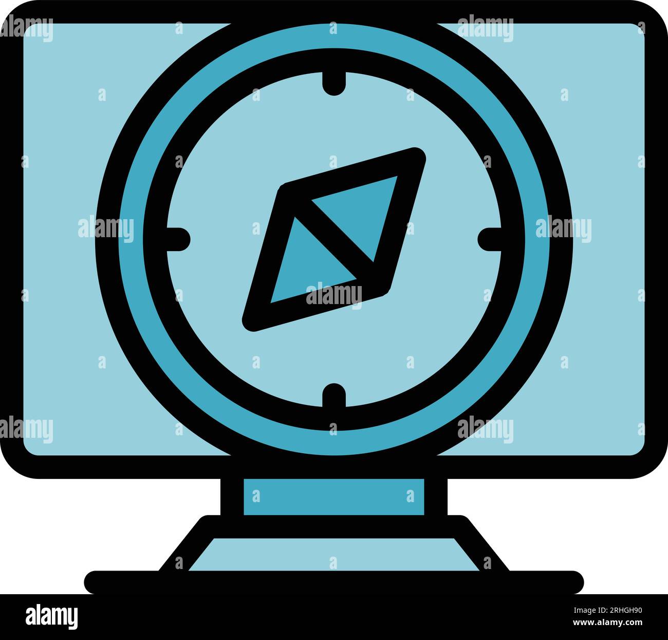 Integrity compass icon outline vector. Follow business. Honesty trust ...