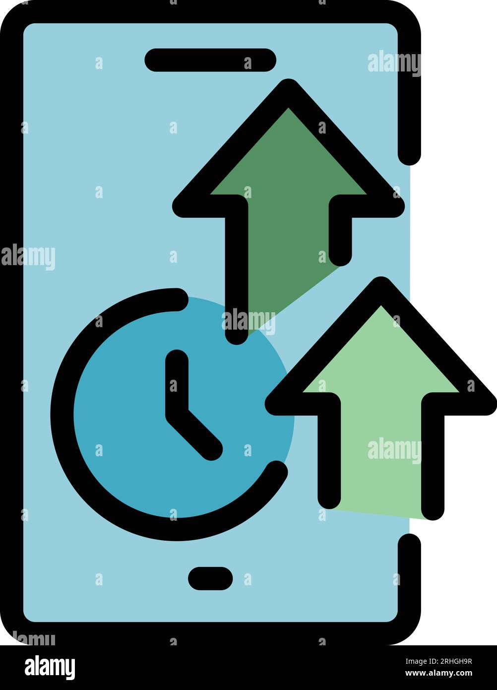 Update smartphone icon outline vector. Mission core. Trust vision color ...