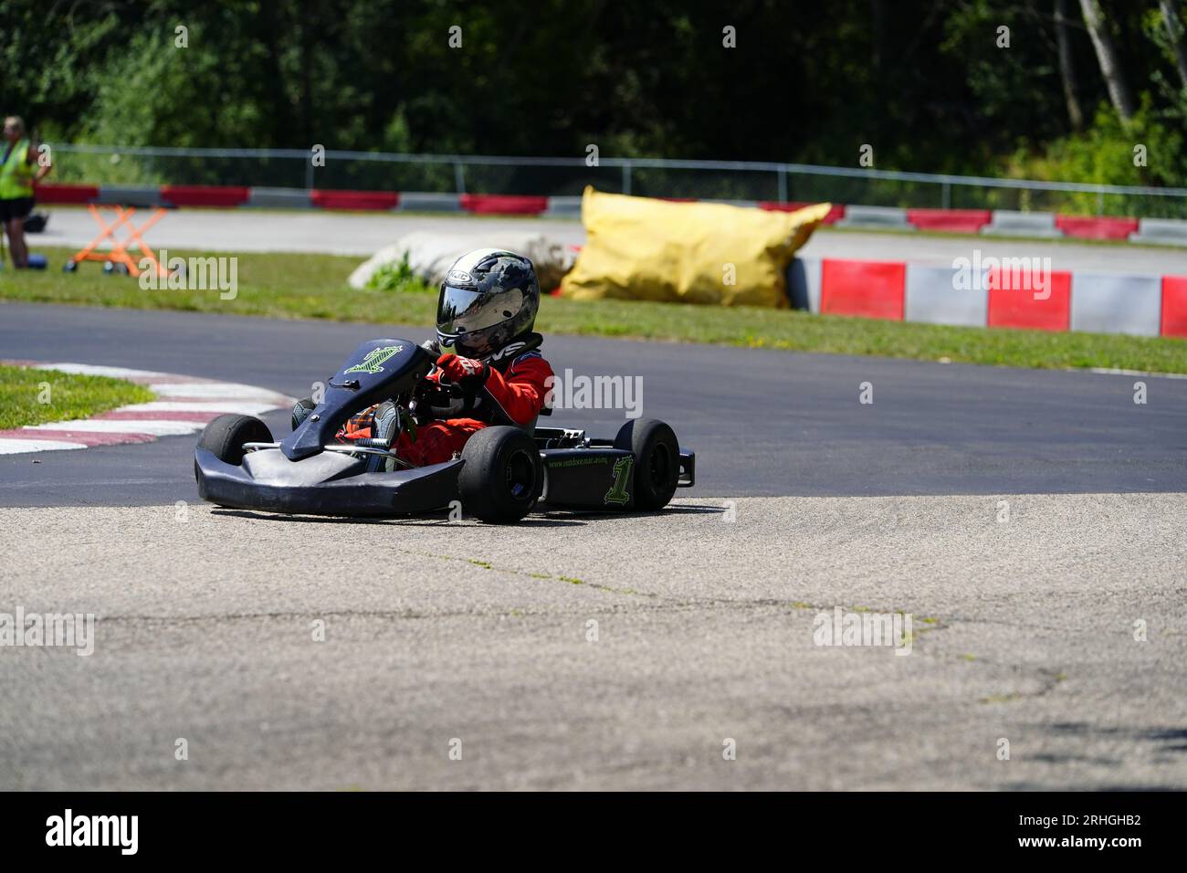 Adult go-kart drivers raced in national races at Badger Kart club Wolf ...