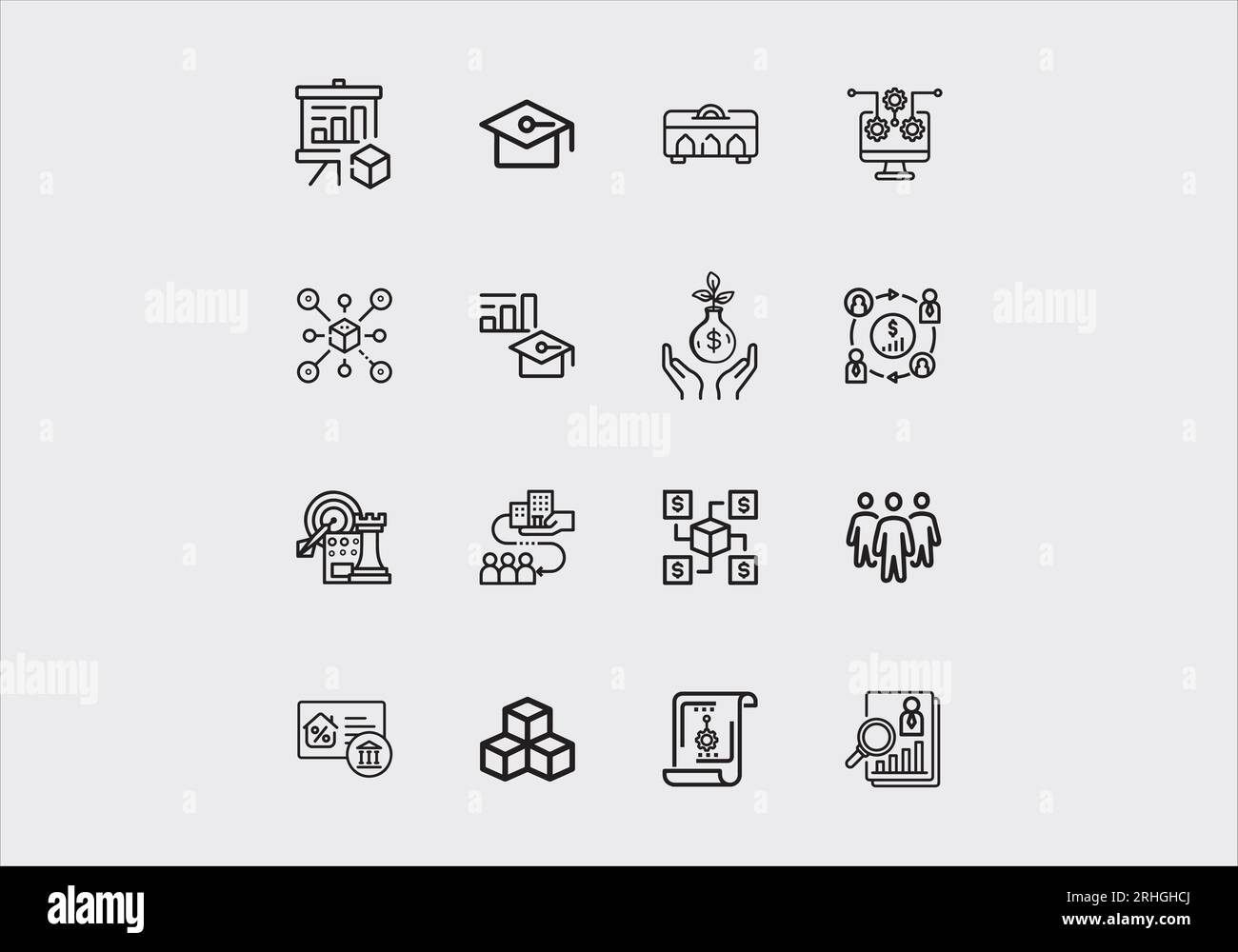 Finance and business line icons collection. Big UI icon set in a flat design Stock Vector Image ...