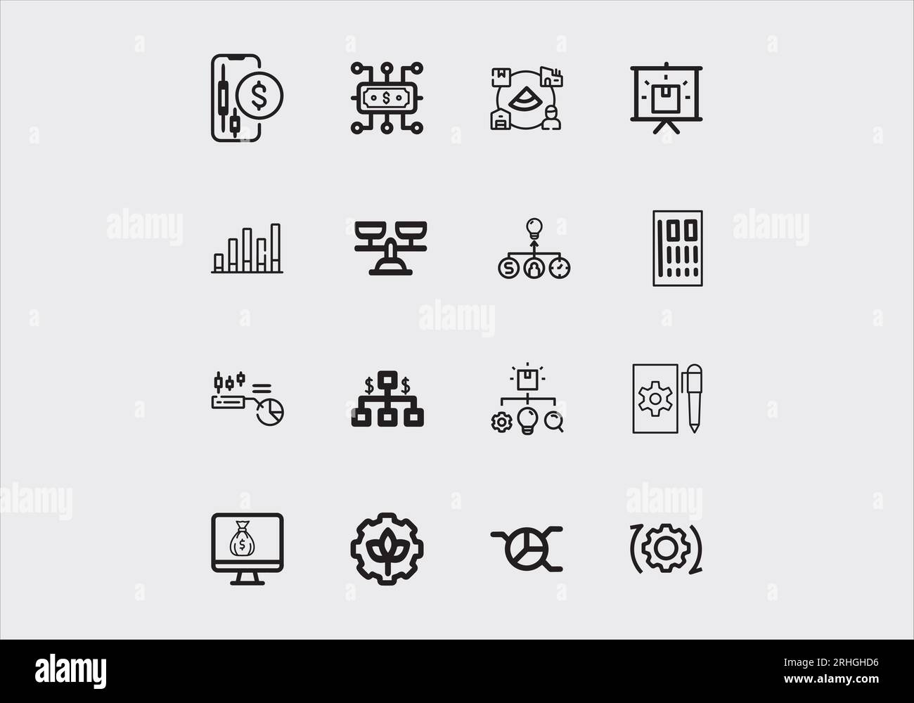 Finance and business line icons collection. Big UI icon set in a flat design Stock Vector Image ...
