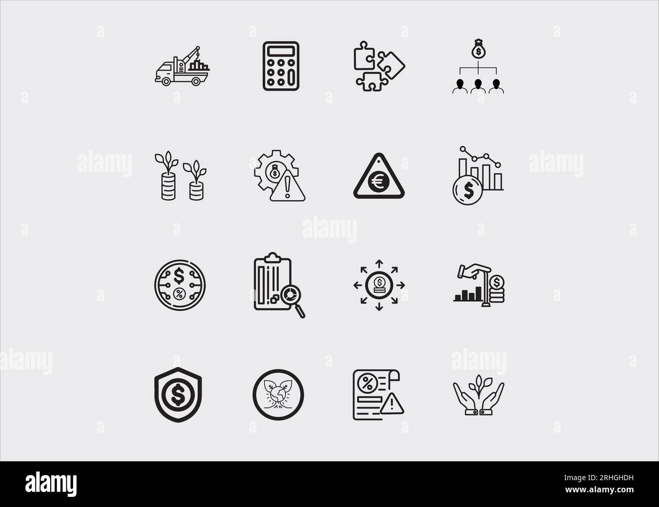 Finance and business line icons collection. Big UI icon set in a flat design Stock Vector Image ...