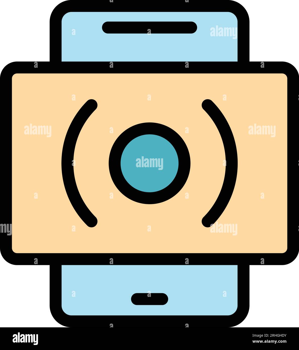 Touch point icon outline vector. Digital screen. App hand color flat ...