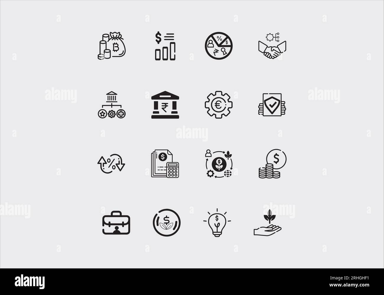 Finance and business line icons collection. Big UI icon set in a flat design Stock Vector Image ...